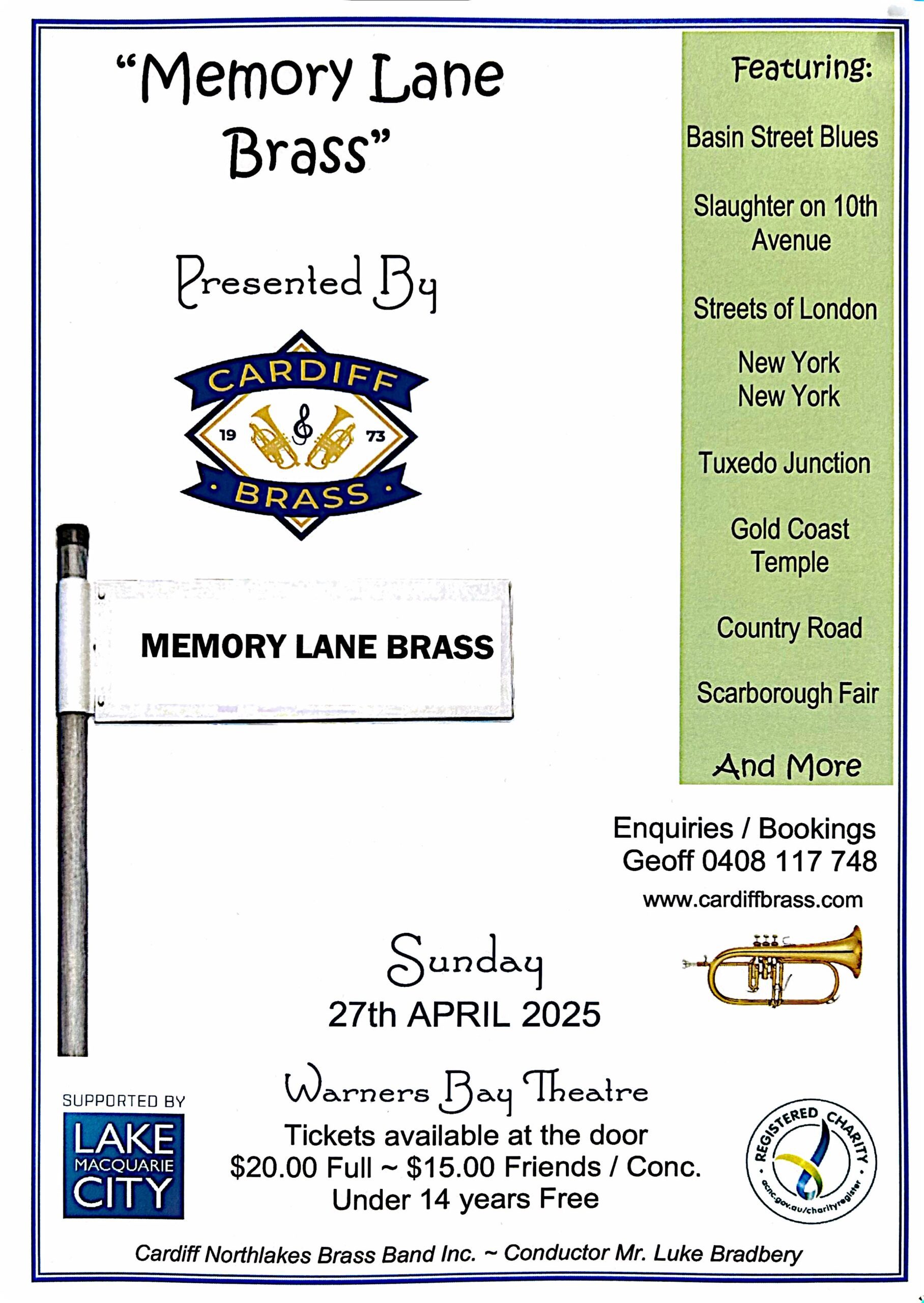 Cardiff Brass: Memory Lane Brass | Hunter Regional Band Association
